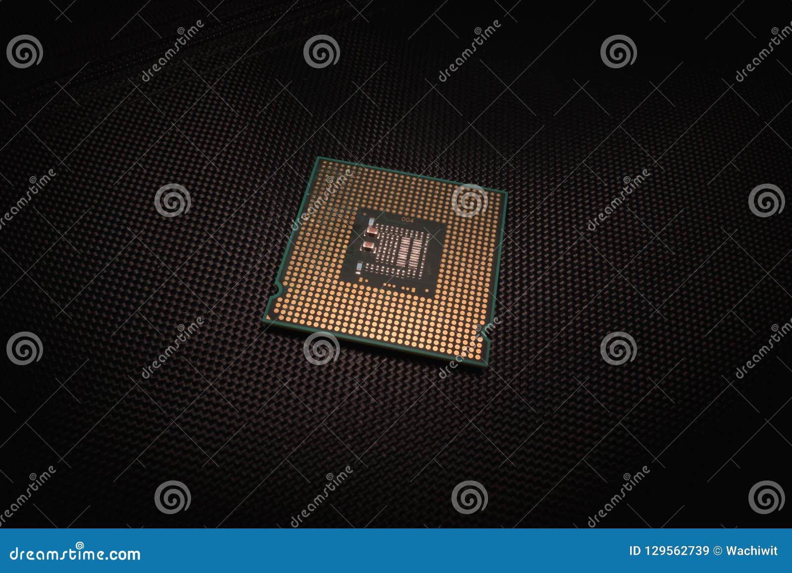 CPU or Central Processing Unit on Black Background Stock Image - Image ...