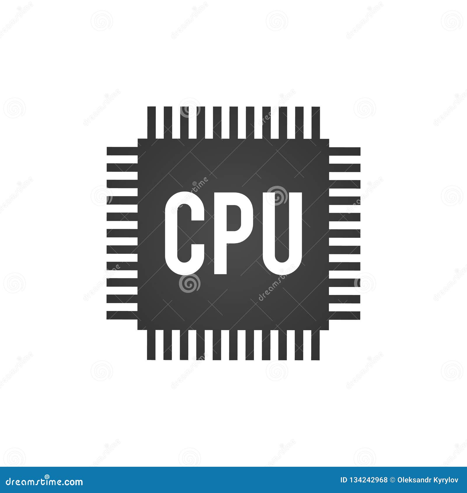 CPU Central Processing Unit, Computer Chip or Microchip Icon. Vector Illustration Isolated on ...