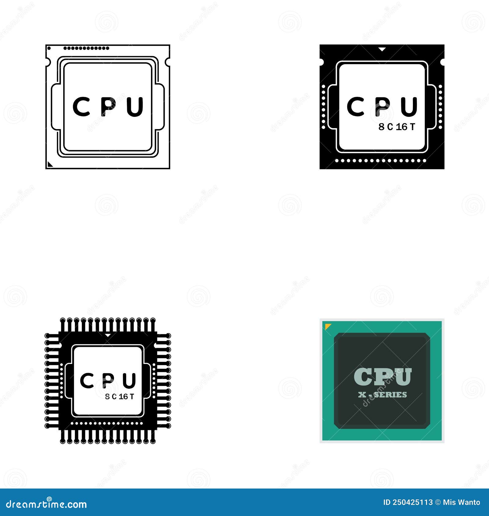 CPU (central Processing Unit) Icons Illustration.design Inspiration ...