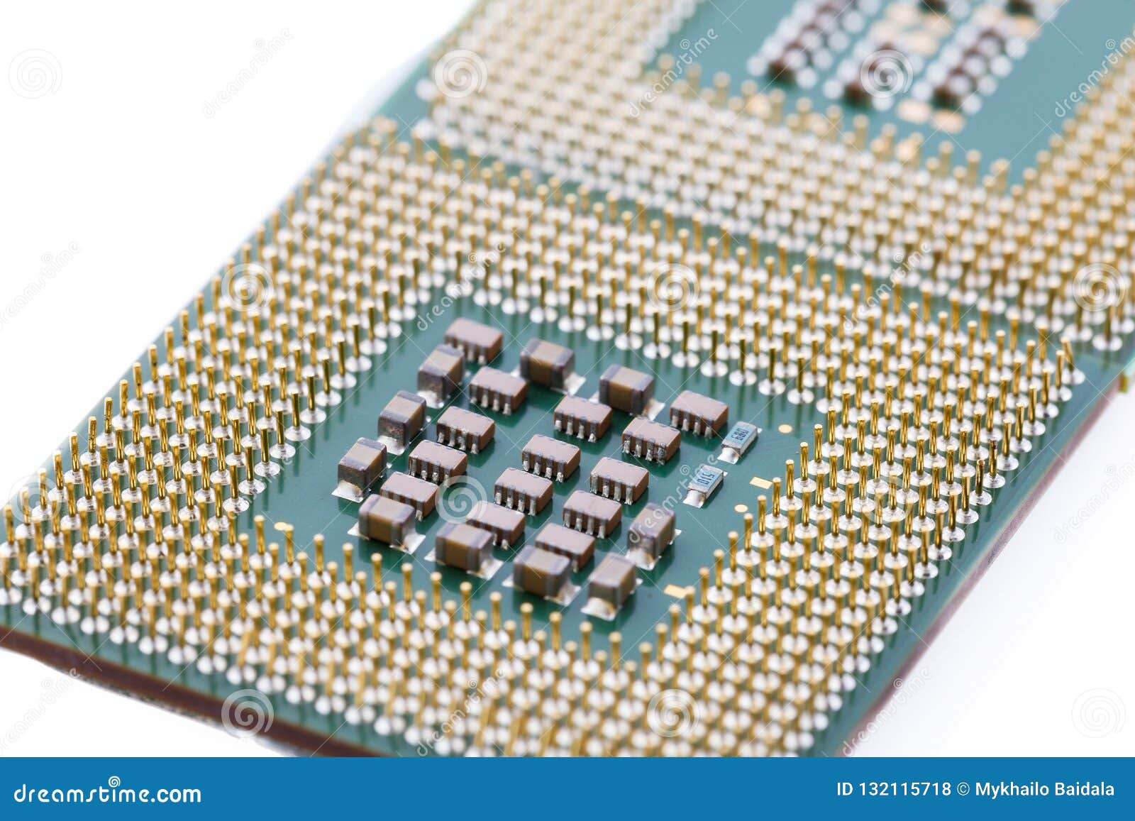 CPU Central Processing Unit or Microchip Computer Isolated on White ...