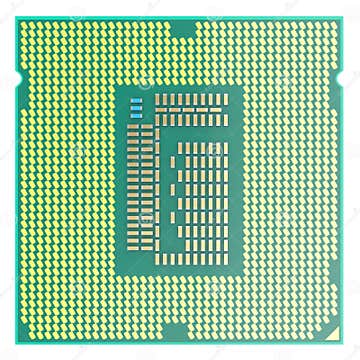 CPU Chip, Central Processor Unit, Top View on White Background. 3d ...