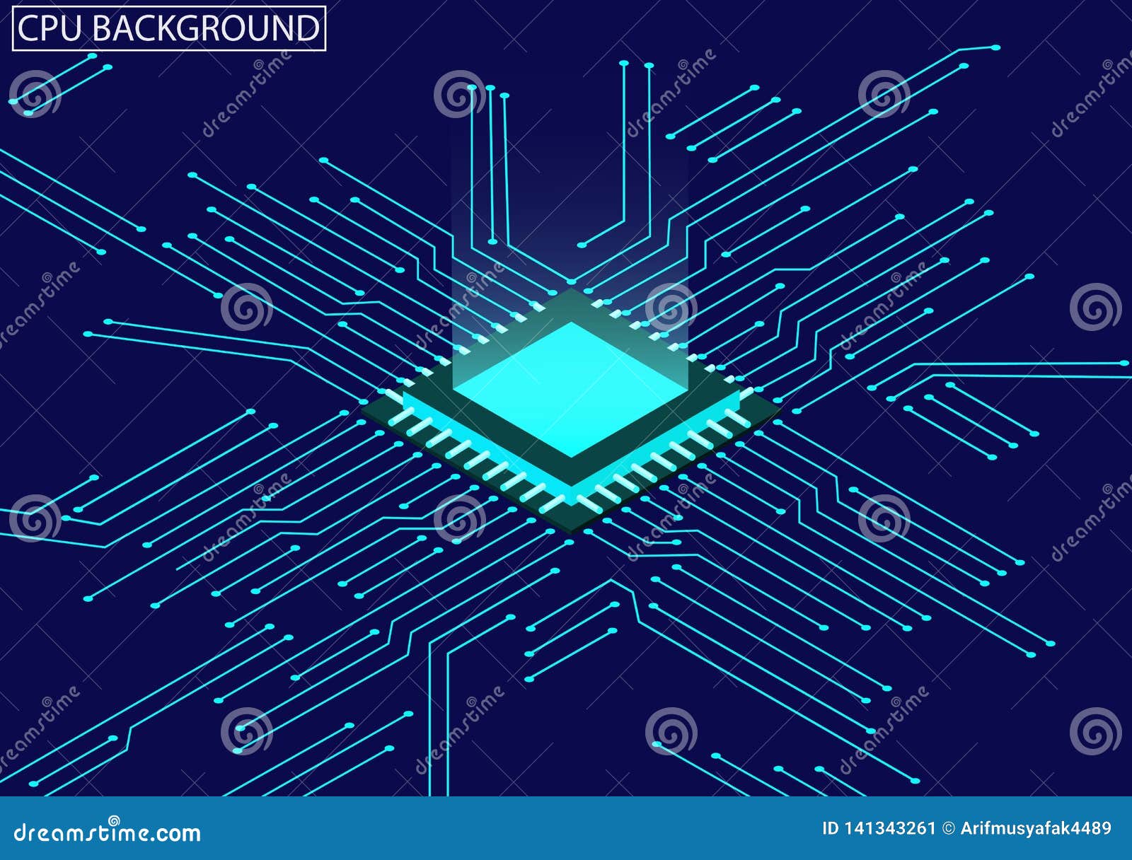 CPU Or Microprocessor Background. Electronic Industry Or Artificial ...