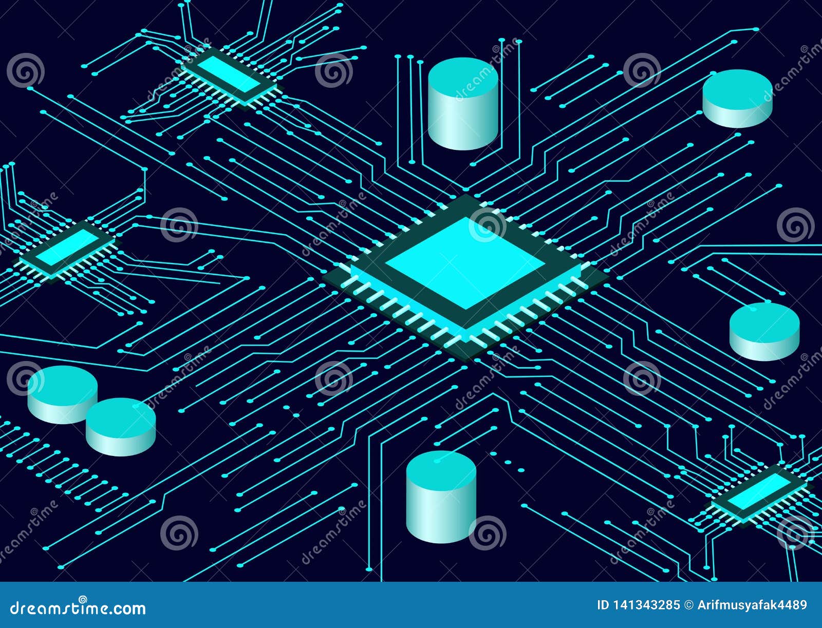CPU Or Microprocessor Background. Electronic Industry Or Artificial ...