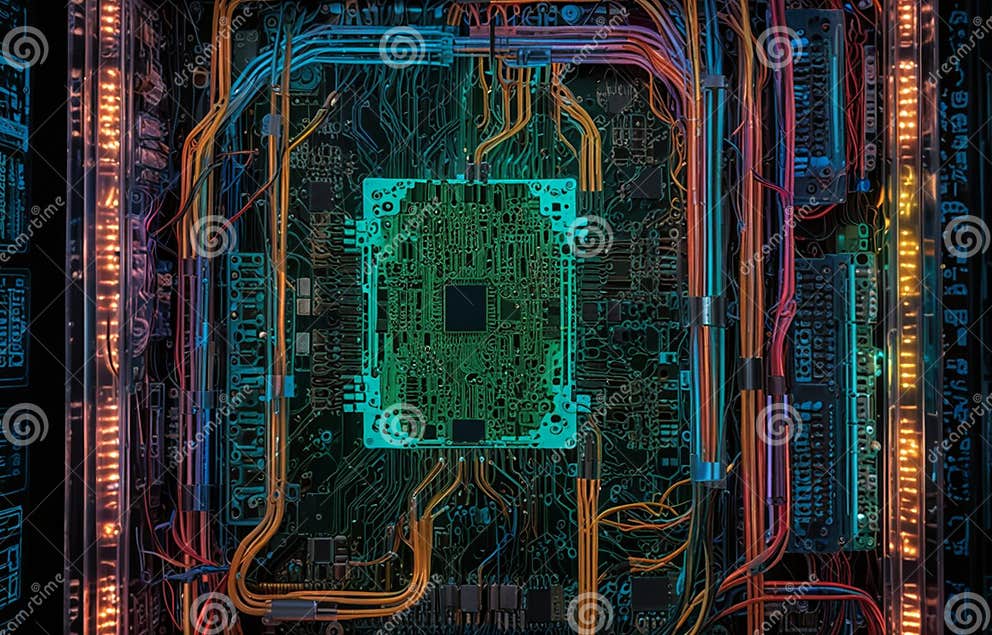CPU Chip on Circuit Board. Motherboard with Processor Chip. Computer ...