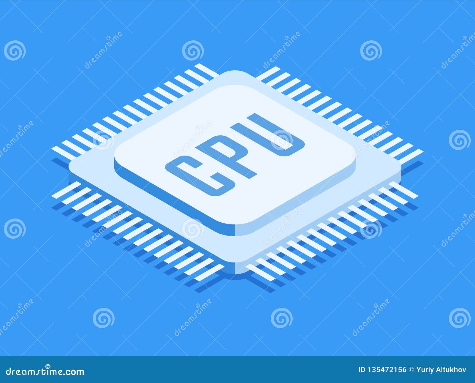 CPU Chip, Computer Processor Icon. Isometric Template for Web Design in ... CPU Chip, Computer Processor Icon. Isometric Template for Web Design in ...