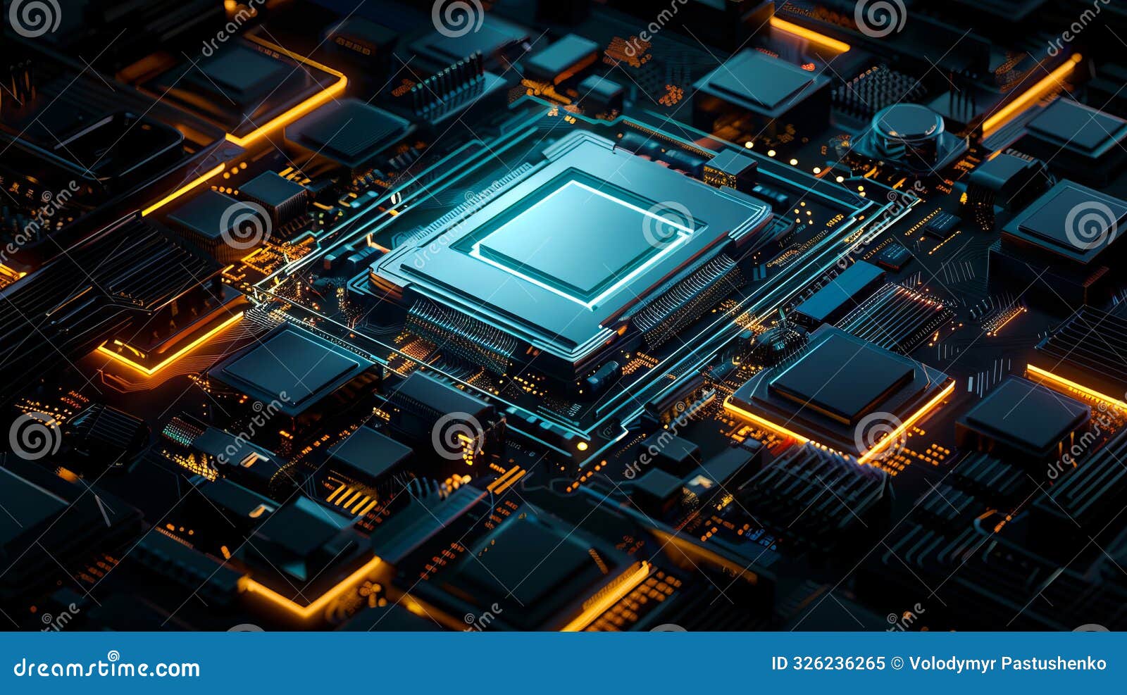 Cpu Chip with Glowing Lights Stock Image - Image of computer, glowing ...