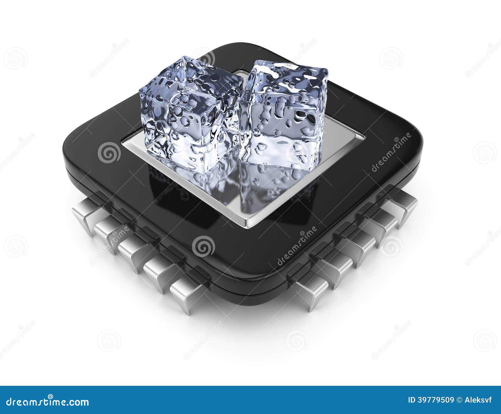 CPU chip and ice cubes stock illustration. Illustration of unit - 39779509
