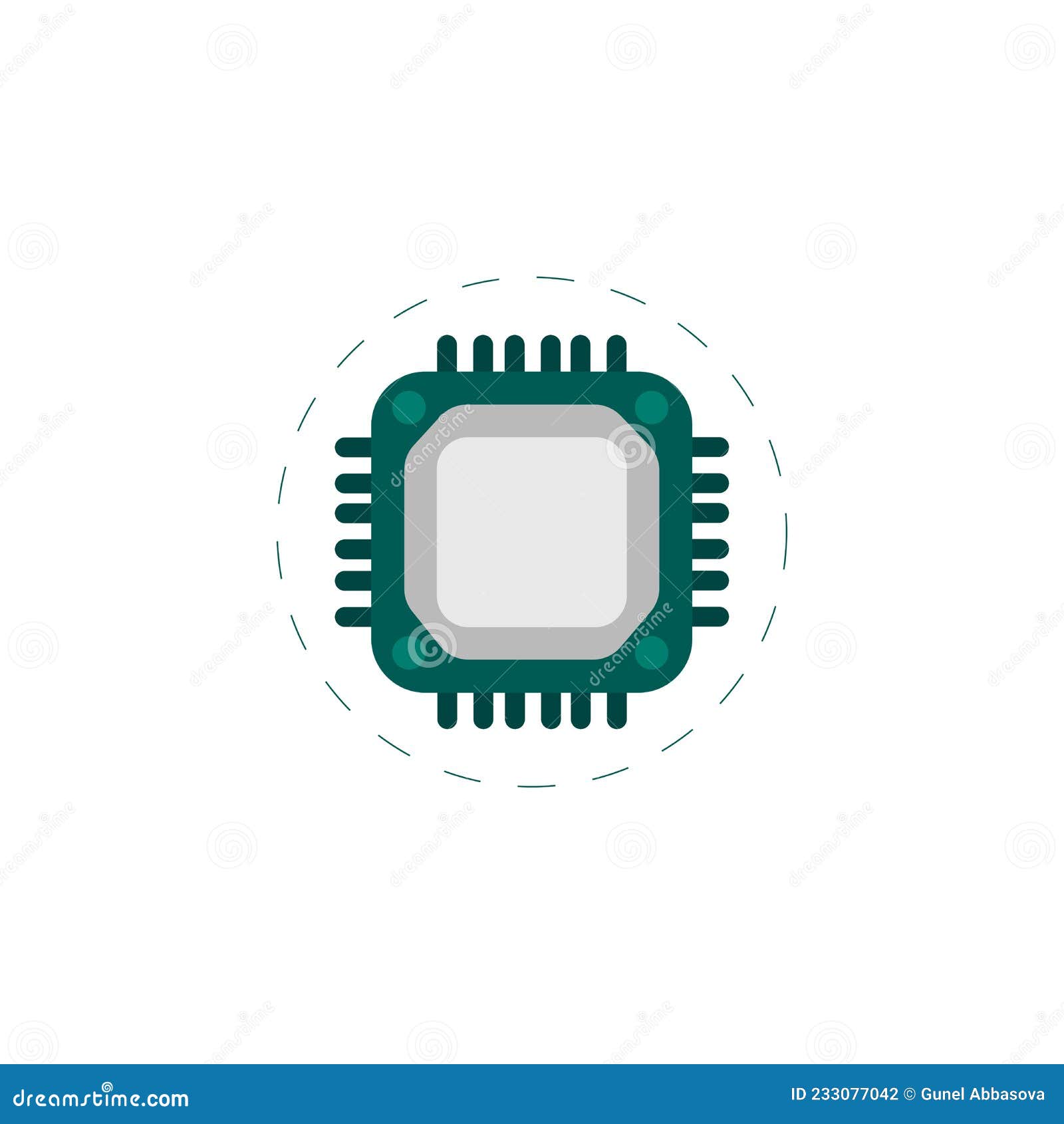 CPU Chip Illustration on White Background. CPU Chip Clipart. CPU Chip ...