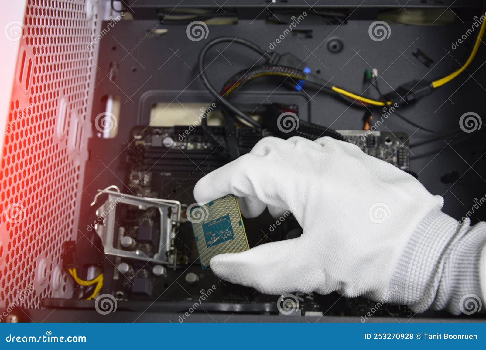 CPU Chip Onto a Computer Motherboard Stock Photo - Image of graphic ...