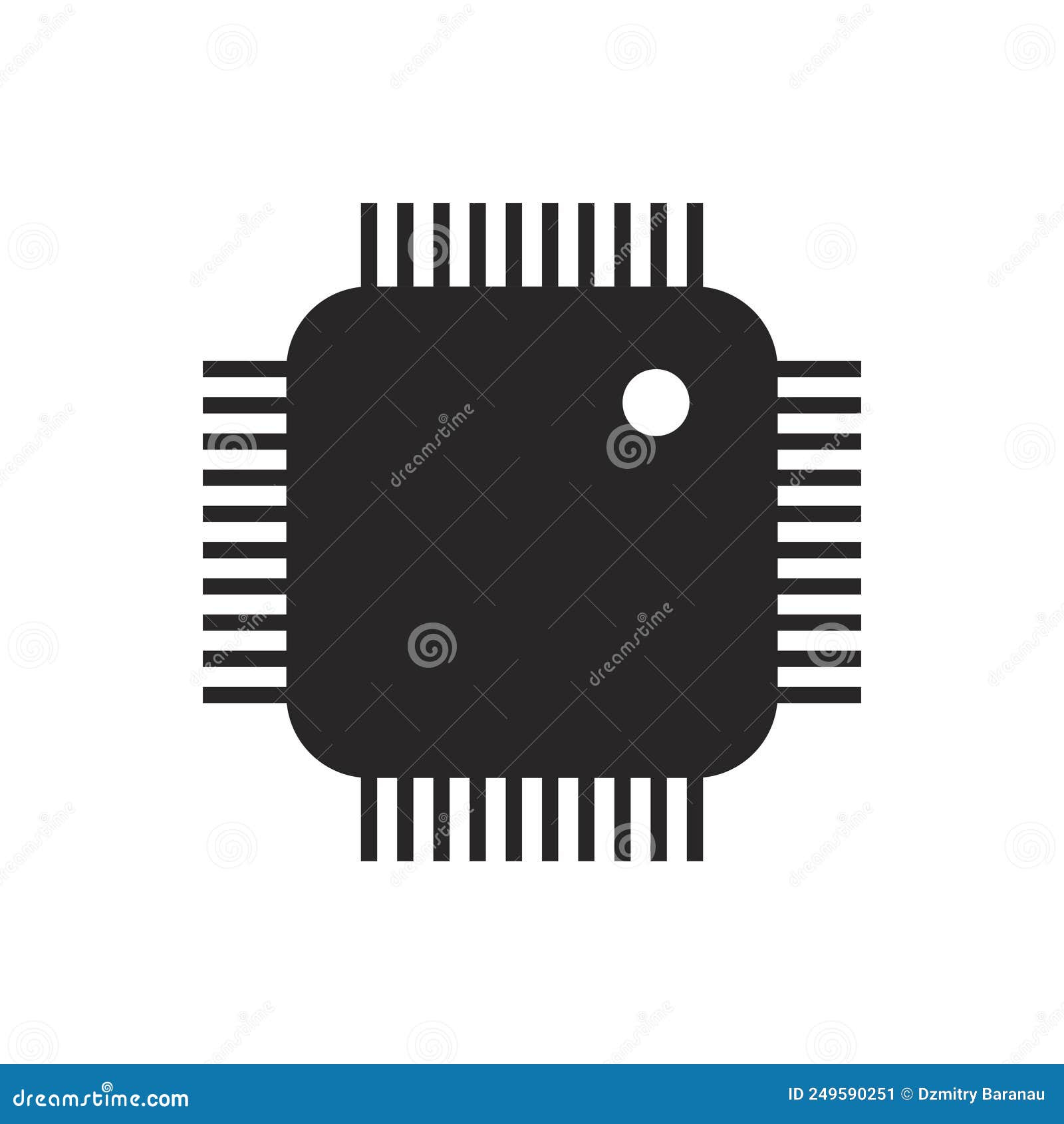 Cpu Chip Technology Vector Digital Electronic. Computer Processor ...