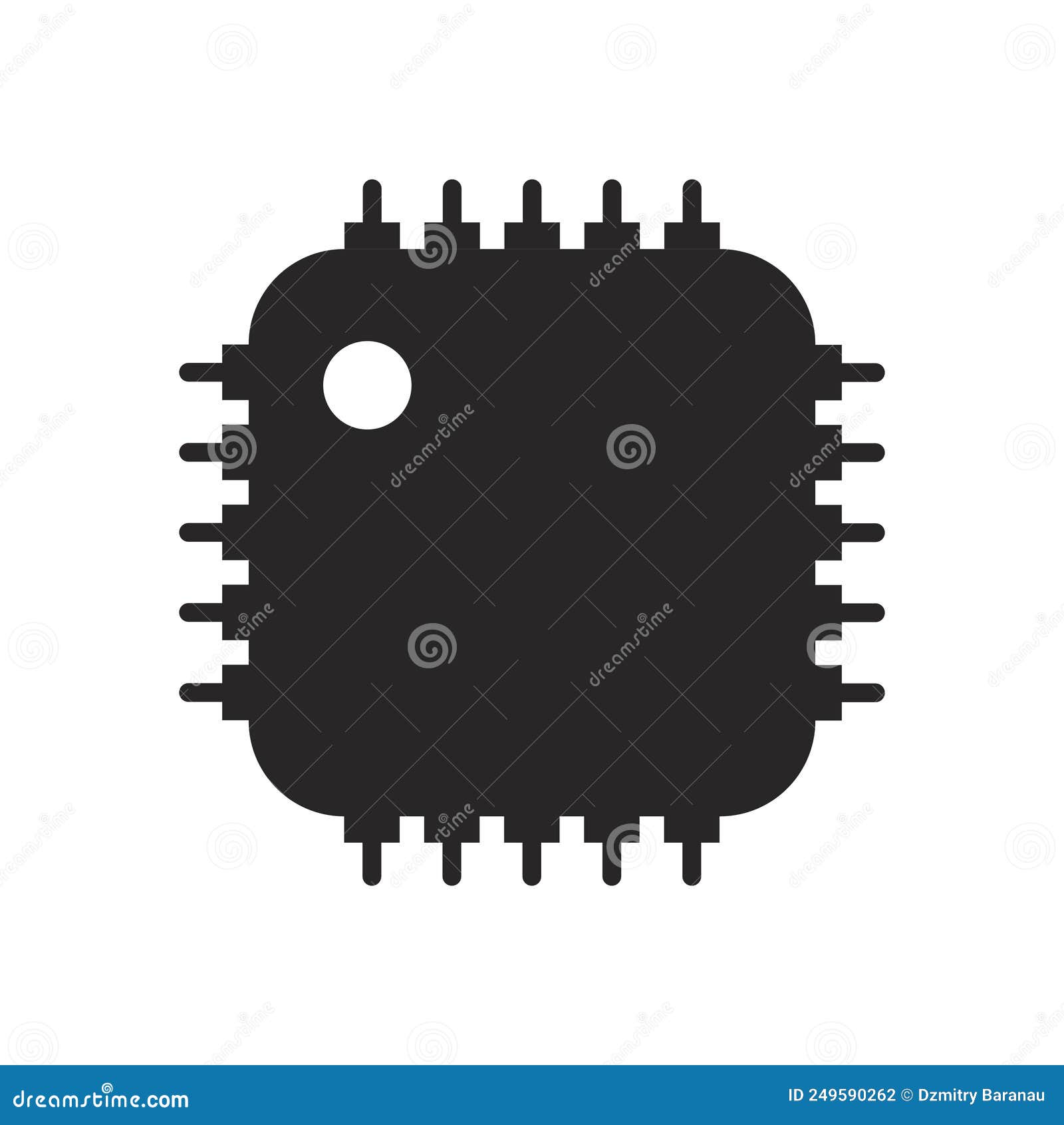 Cpu Chip Technology Vector Digital Electronic. Computer Processor ...