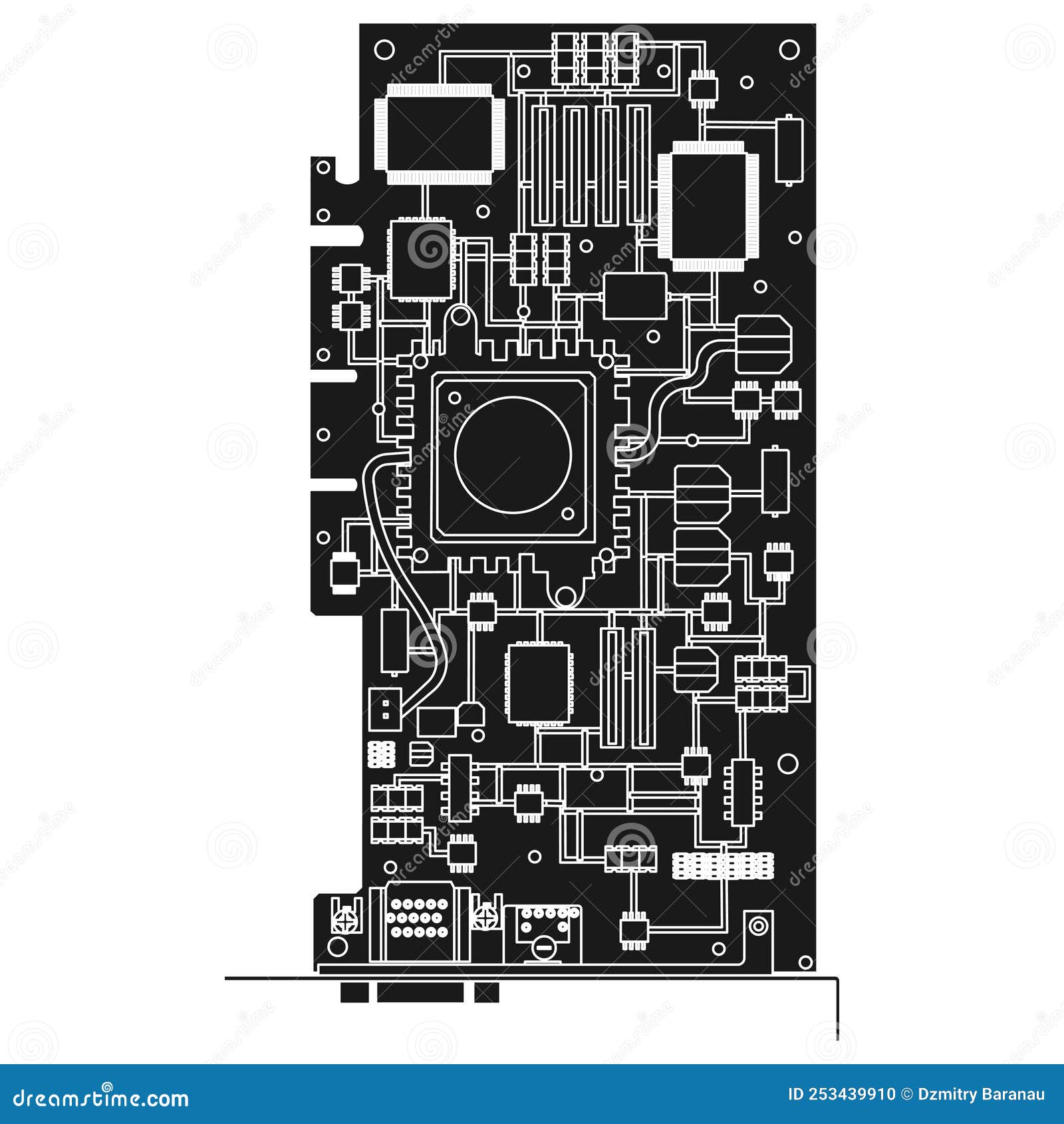 Cpu Chip Technology Vector Digital Electronic Solid Black. Computer ...