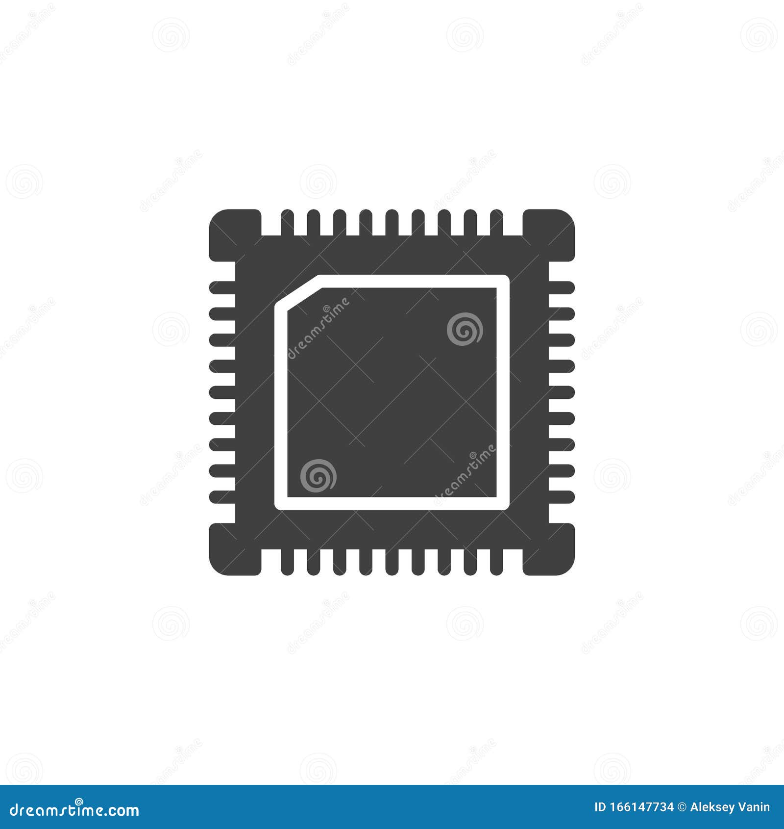 CPU chip vector icon stock vector. Illustration of perfect - 166147734