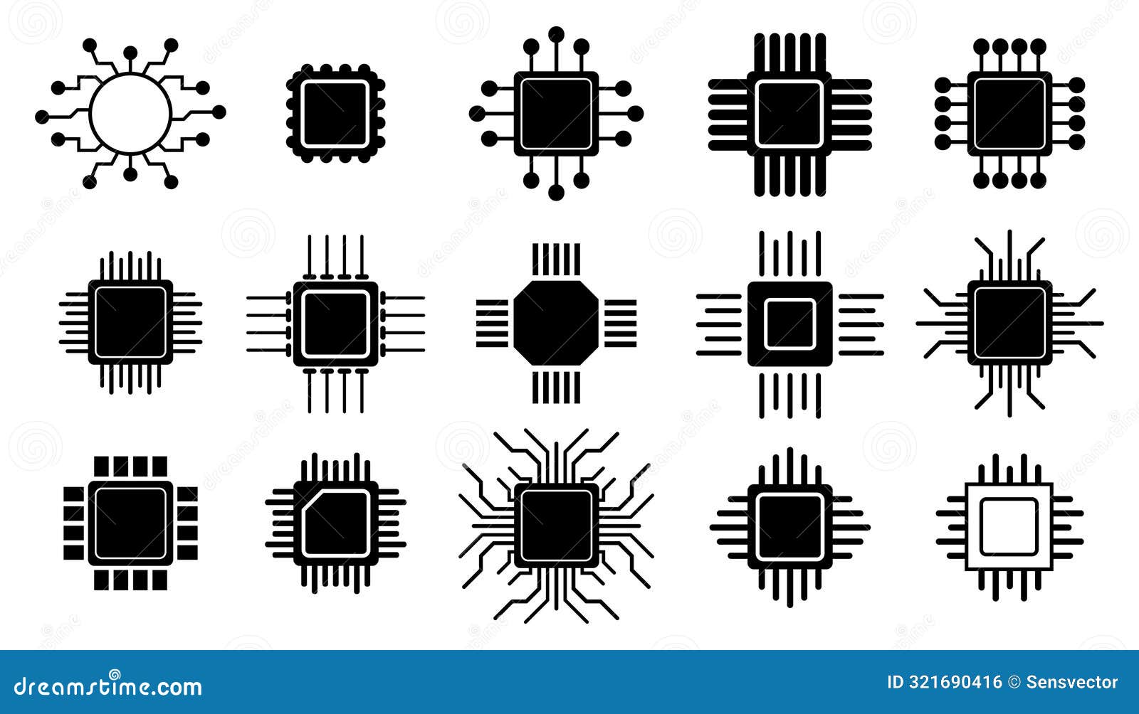 CPU or Chips for Devices, Circuit Board Stock Vector - Illustration of ...