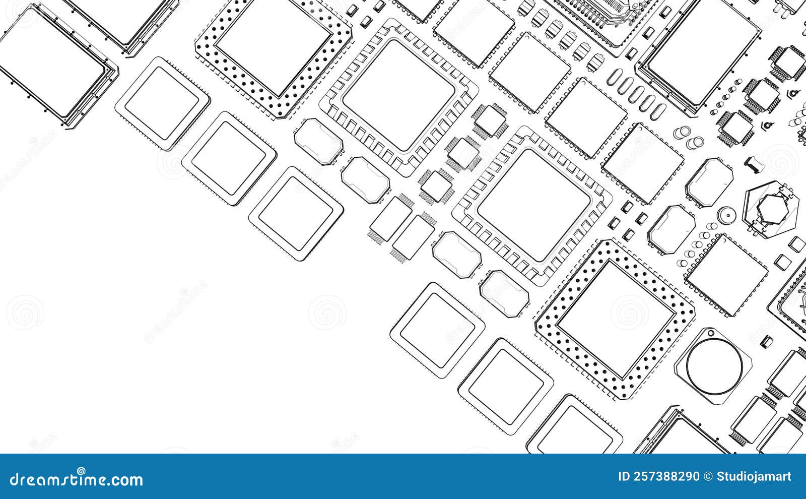 CPU Chips on the Motherboard Stock Illustration - Illustration of ...