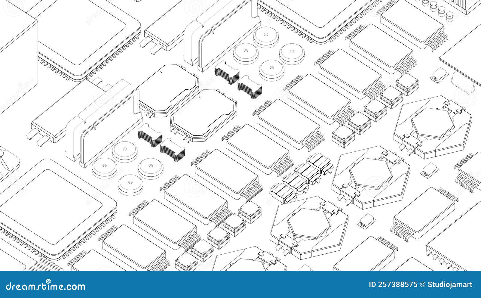 CPU Chips on the Motherboard Stock Illustration - Illustration of ...