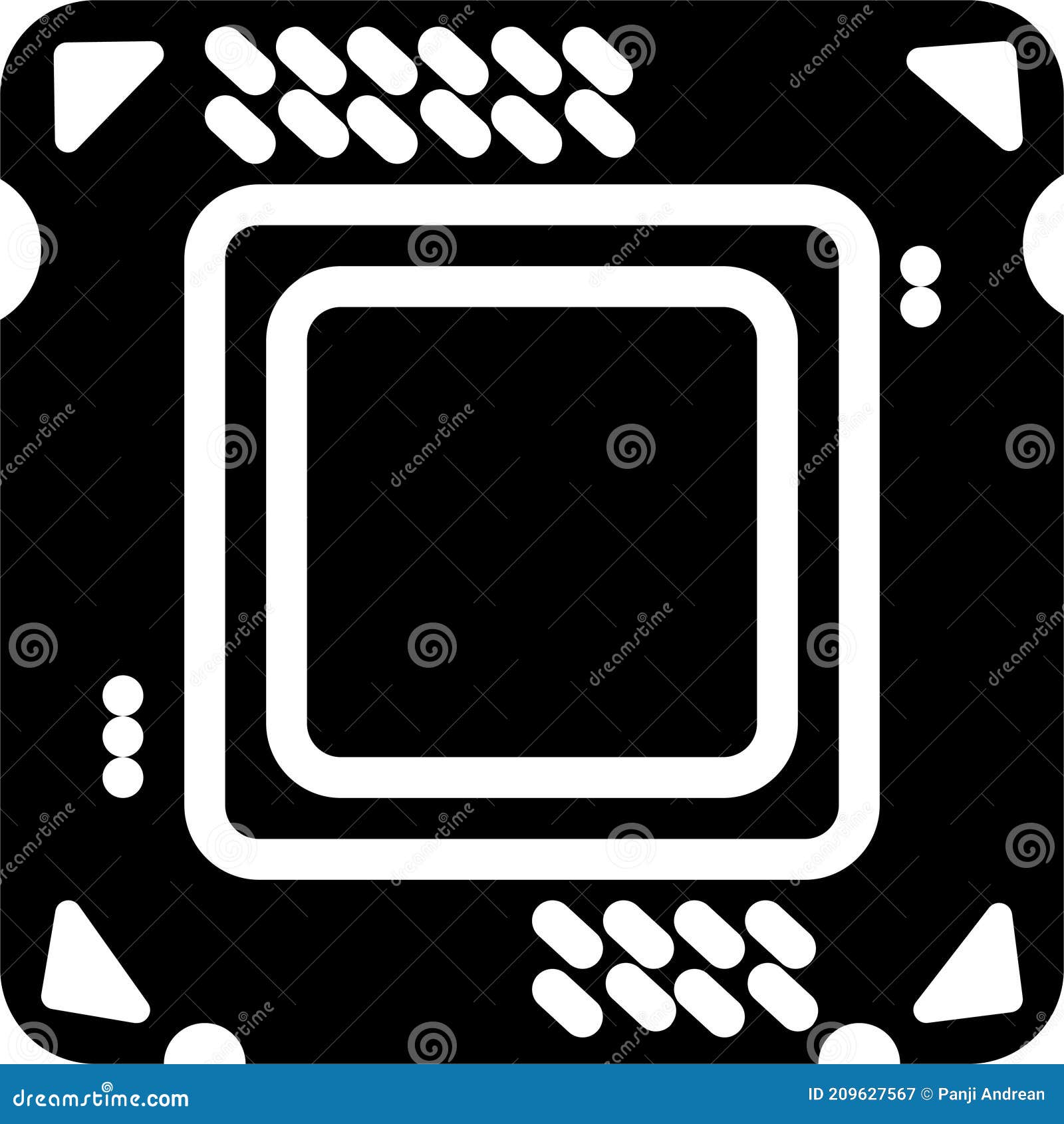 Cpu circuit icon stock vector. Illustration of digital - 209627567