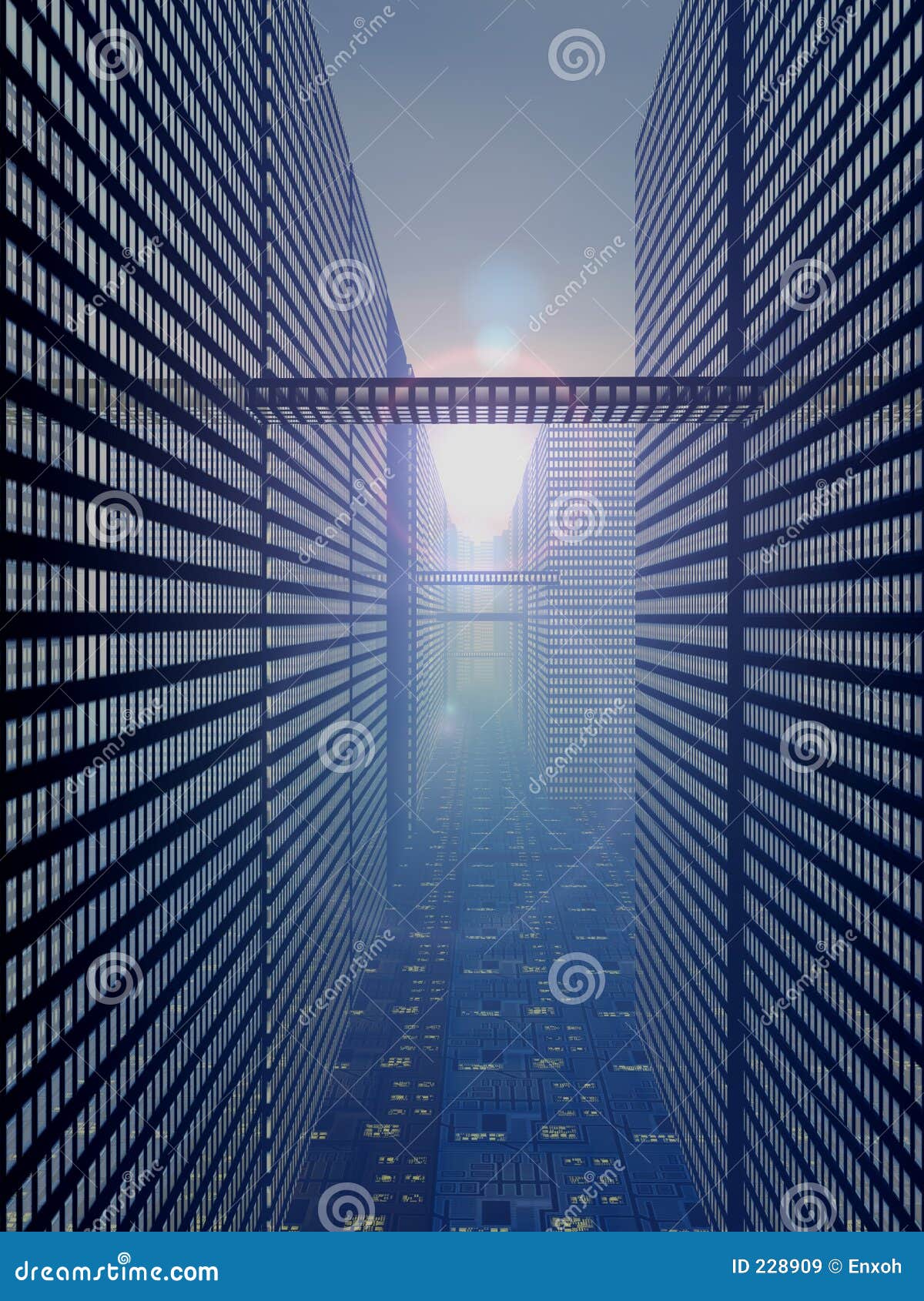 CPU City stock illustration. Illustration of skywalk, building - 228909