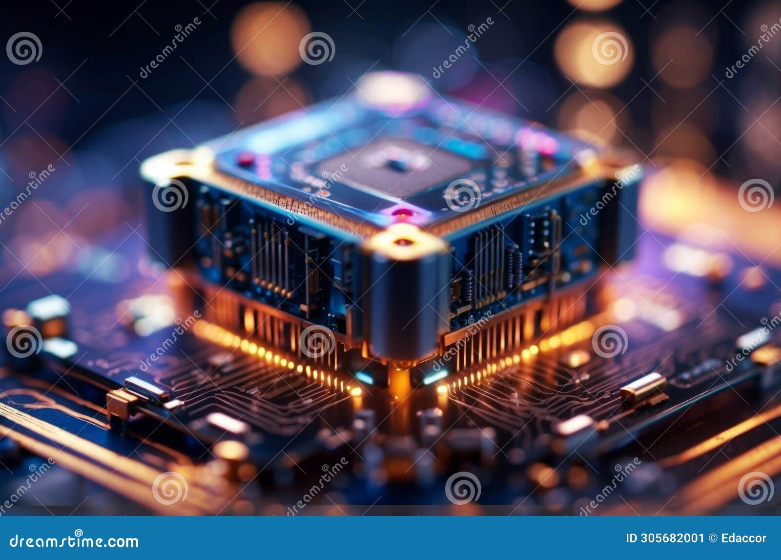CPU, Close Up of Central Processing Unit and Circuits of Advanced ...