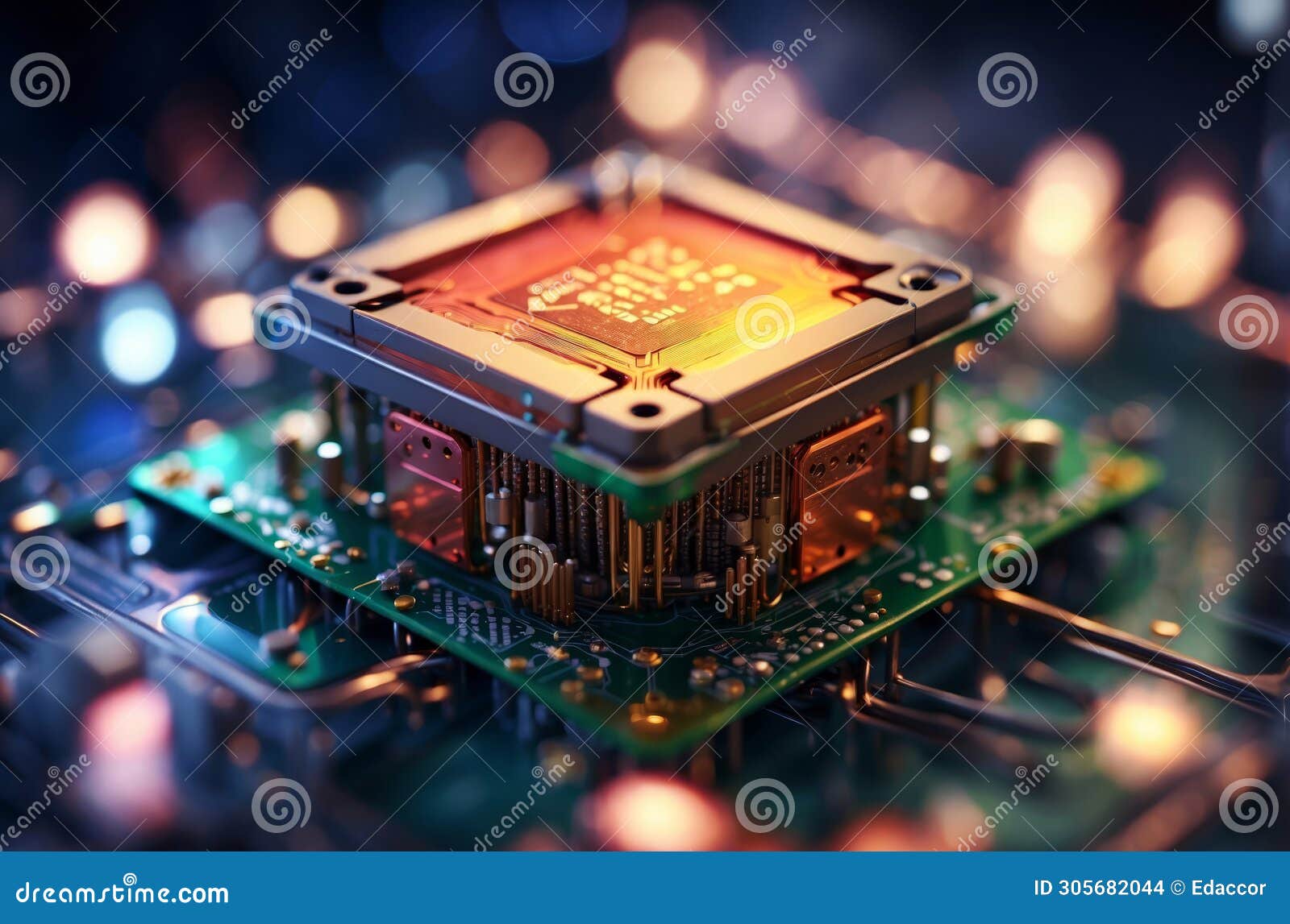 CPU, Close Up of Central Processing Unit and Circuits of Advanced Technology Stock Photo - Image ...