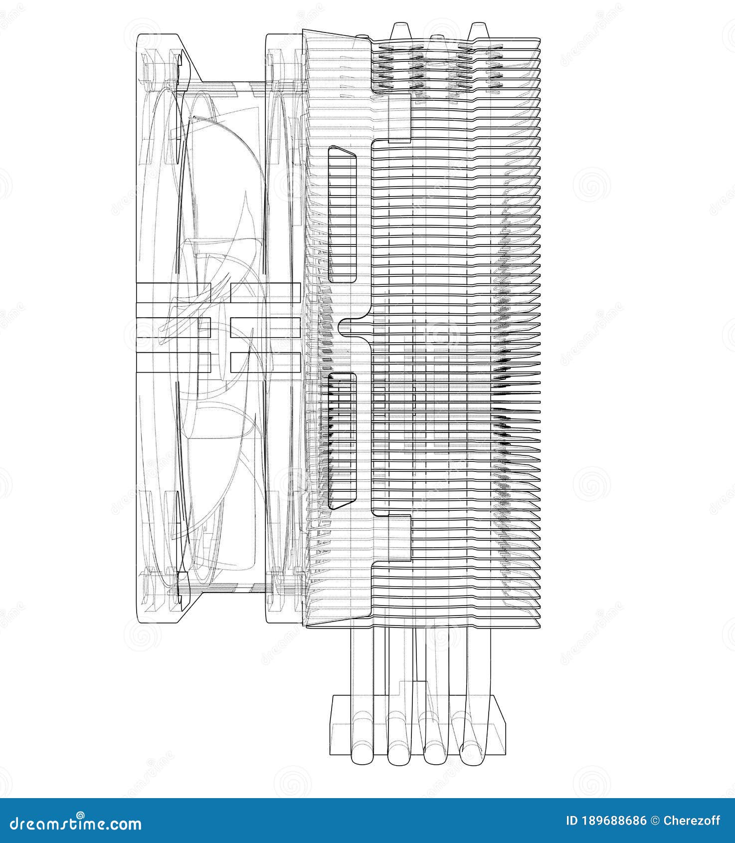 Cpu Coller Concept. 3D Illustration Stock Illustration - Illustration ...