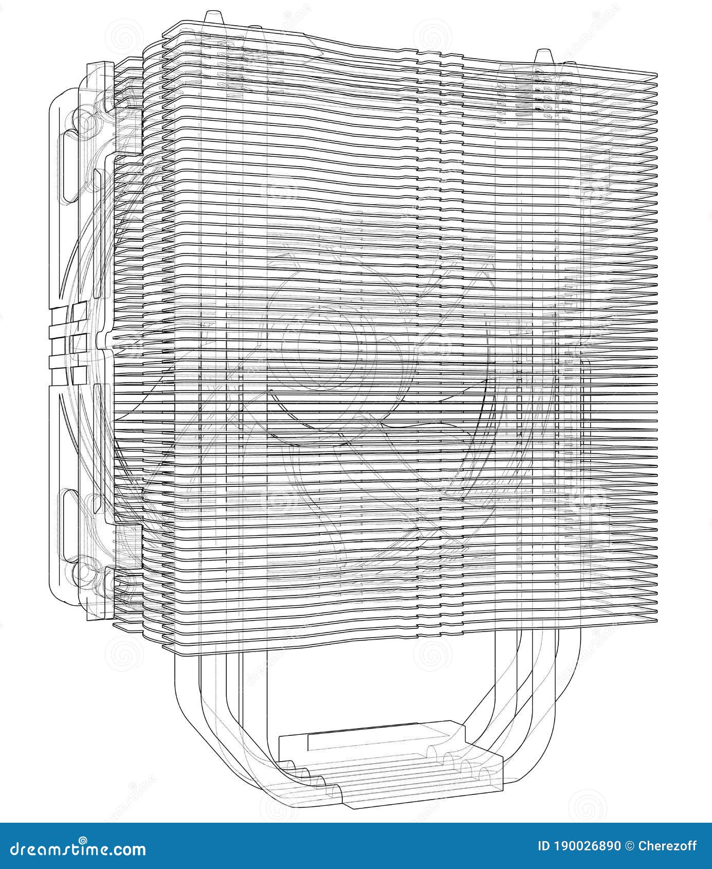 Cpu Coller Concept. 3D Illustration Stock Illustration - Illustration ...