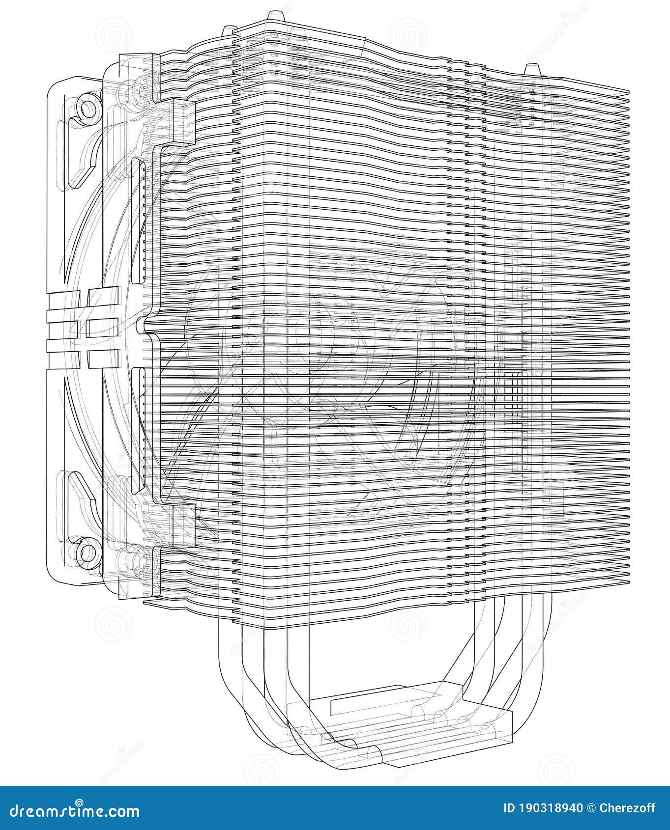 Cpu Coller Concept. 3D Illustration Stock Illustration - Illustration ...