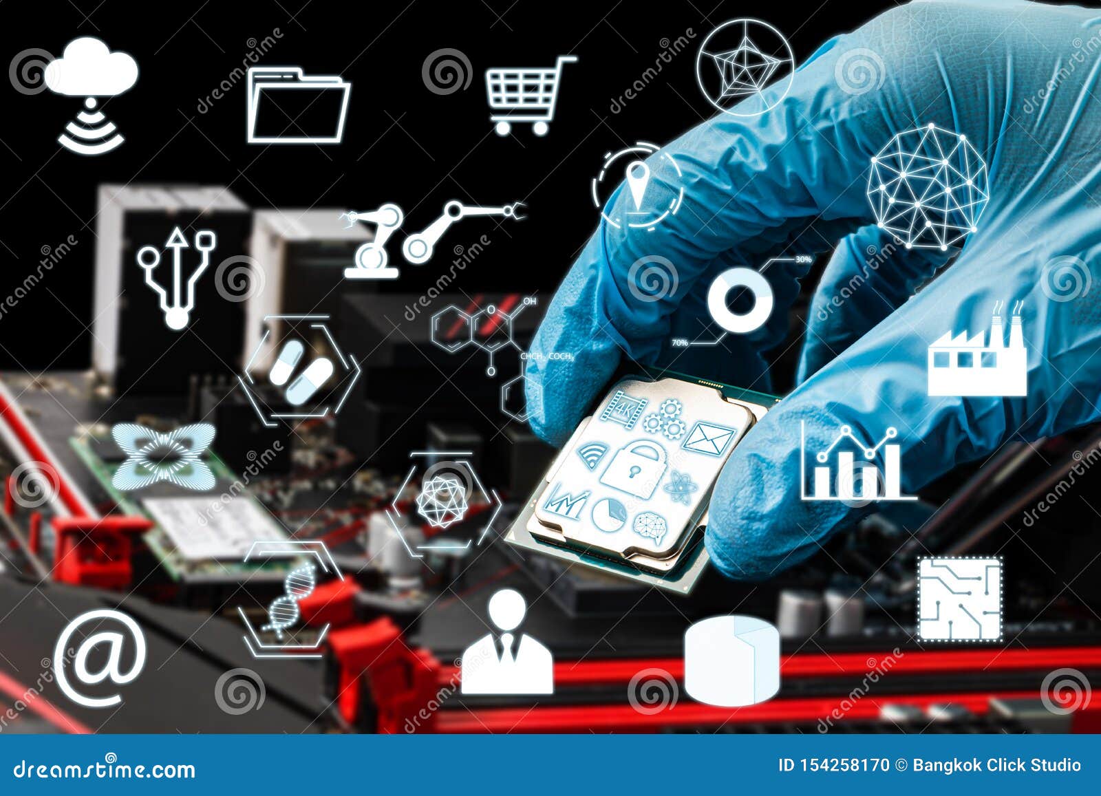 CPU that Combine Various Technologies in One Piece Stock Photo - Image ...