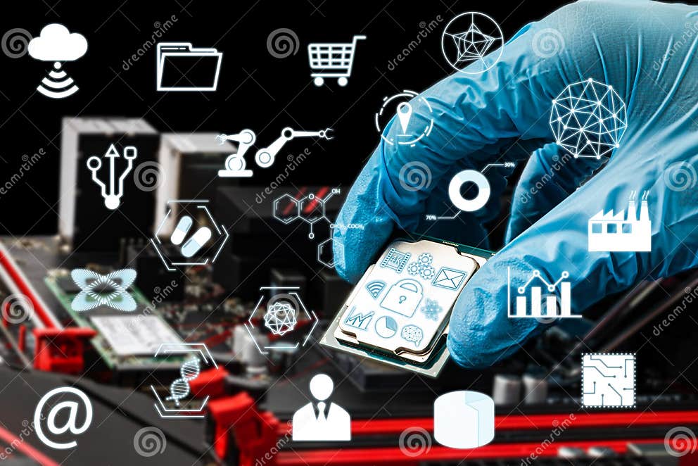 CPU that Combine Various Technologies in One Piece Stock Photo - Image ...