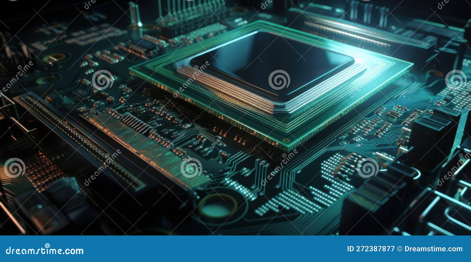 CPU or Computer Chip or Artificial Intelligence Stock Illustration ...