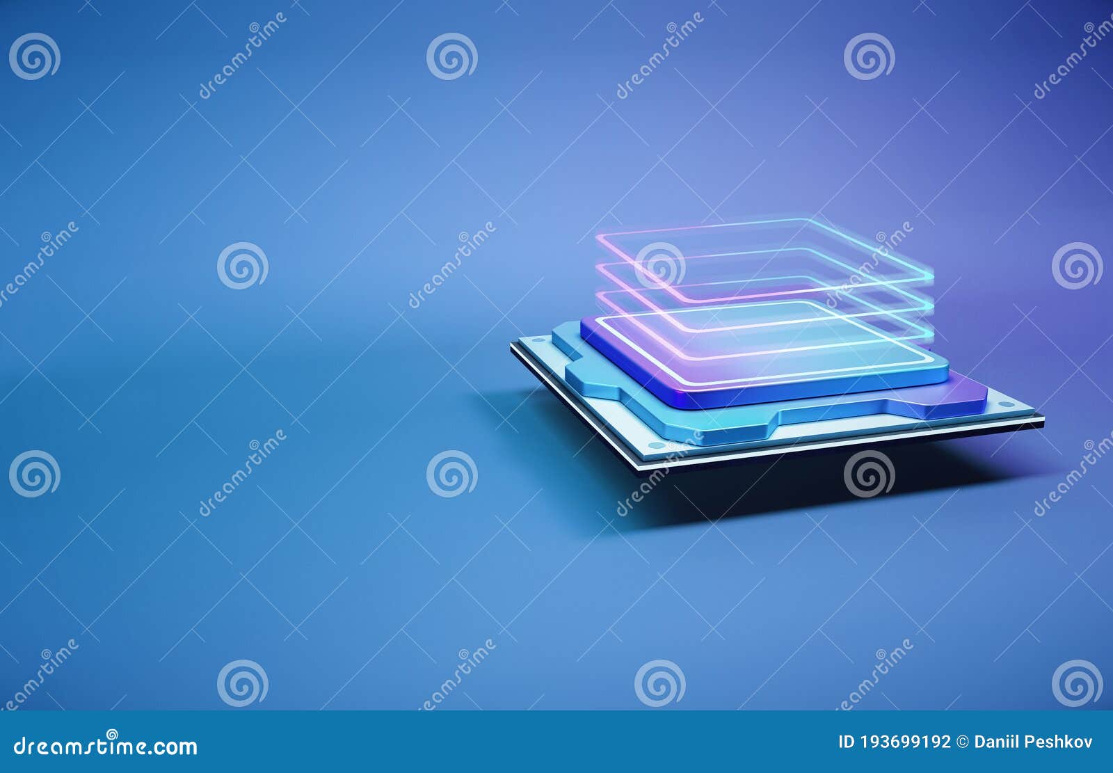 CPU computer chip stock illustration. Illustration of intellect - 193699192
