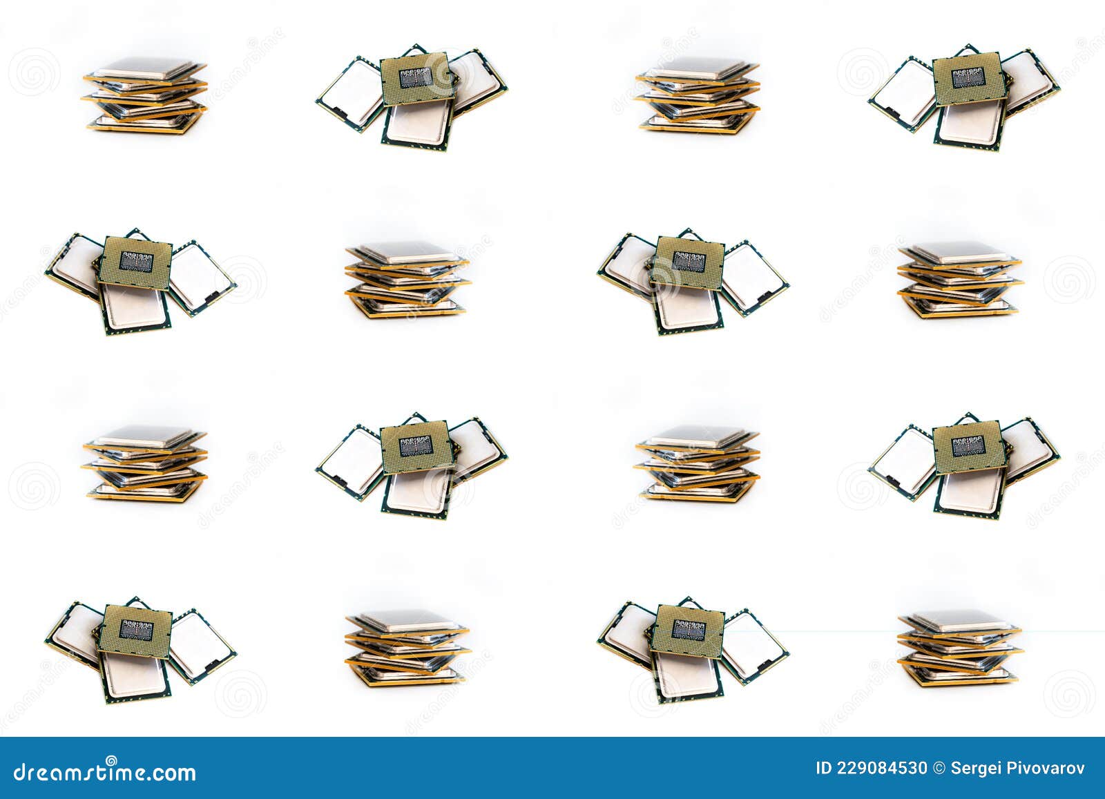 Cpu Computer Microchip, Central Processing Unit Pattern on Isolated ...