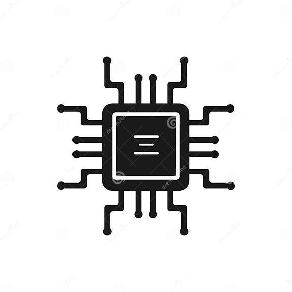 CPU Computer Processor Symbol Icon. Isolated Vector Illustration Stock ...