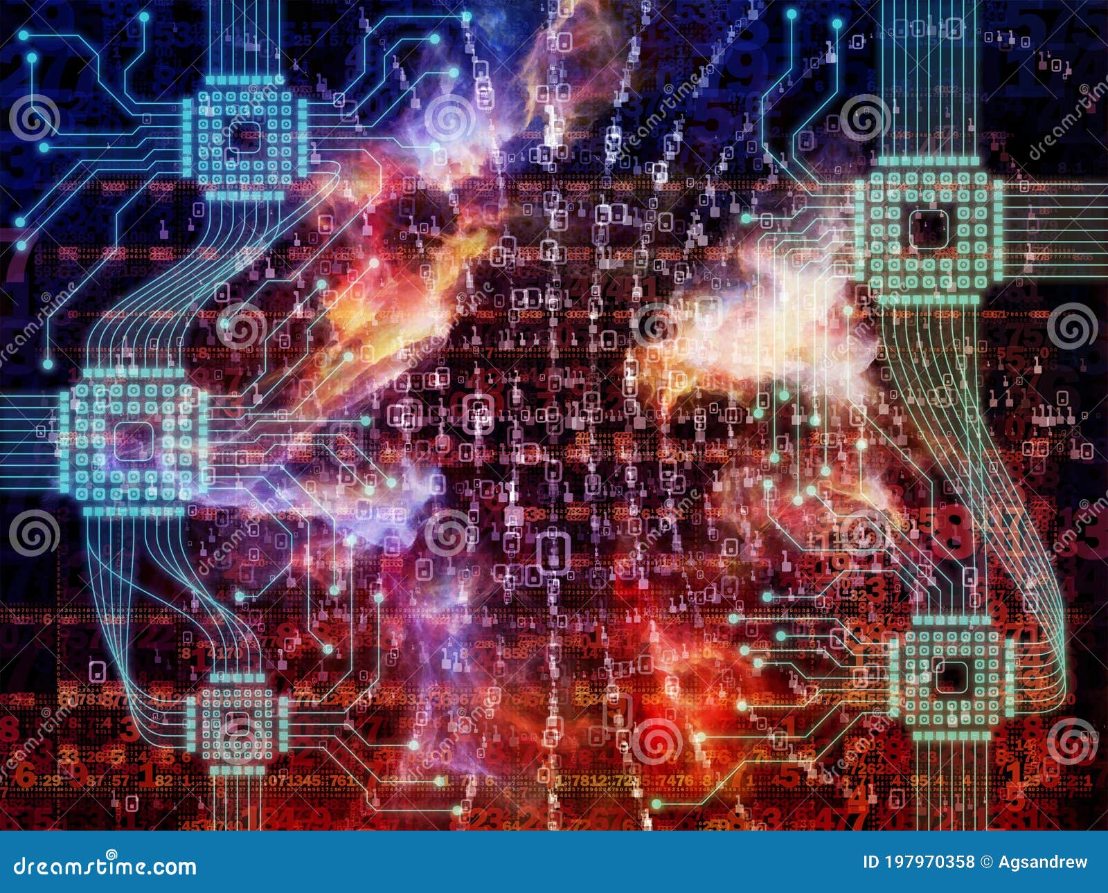 CPU Connection Background stock illustration. Illustration of chip ...