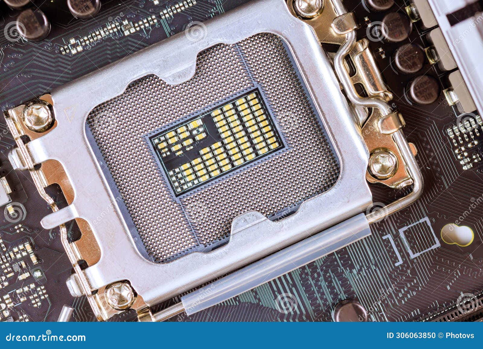 CPU Connector Socket on Motherboard of PC is Repaired As Part Processor ...