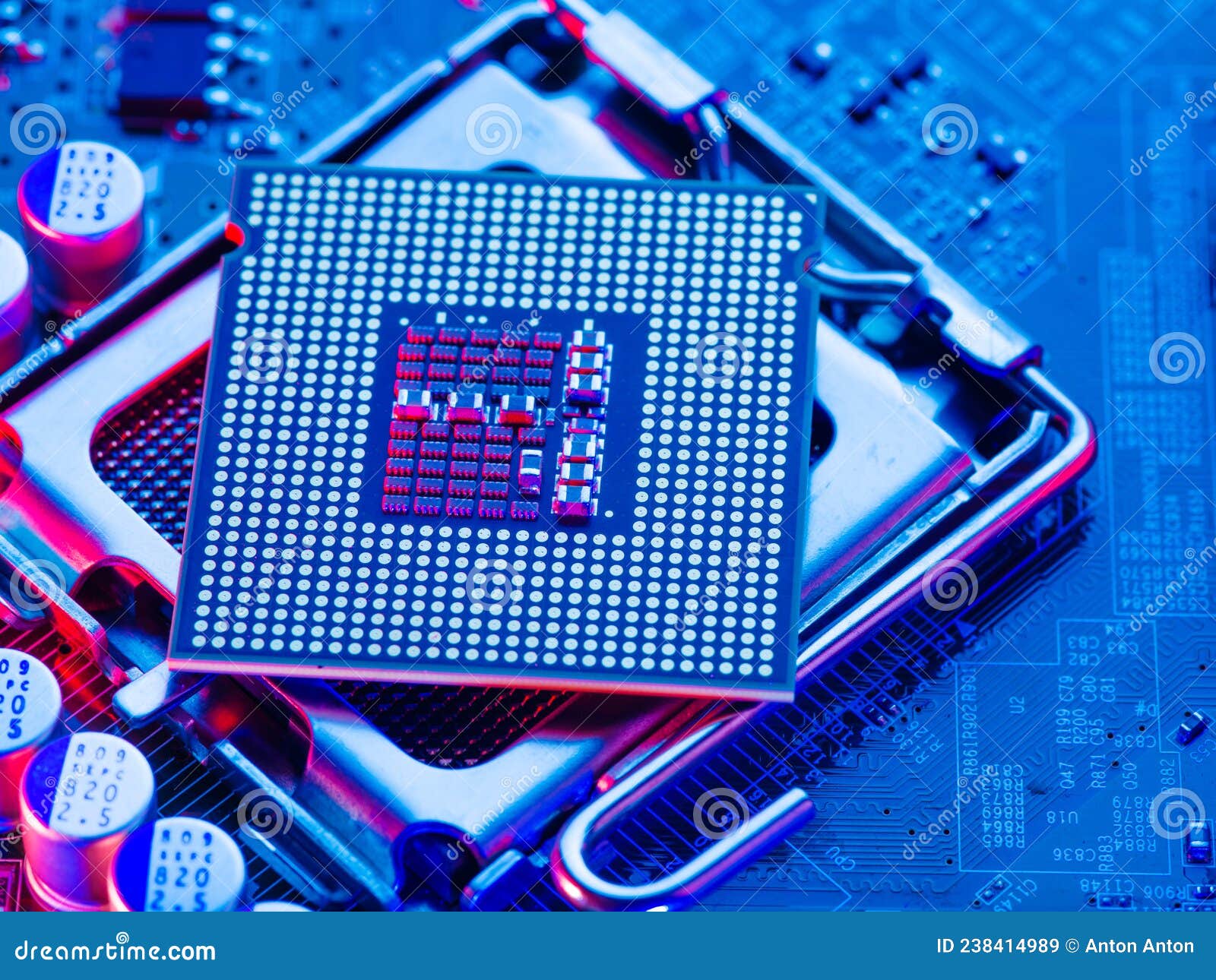 CPU Connector, Socket, or Slot Connector in the Motherboard. PC ...