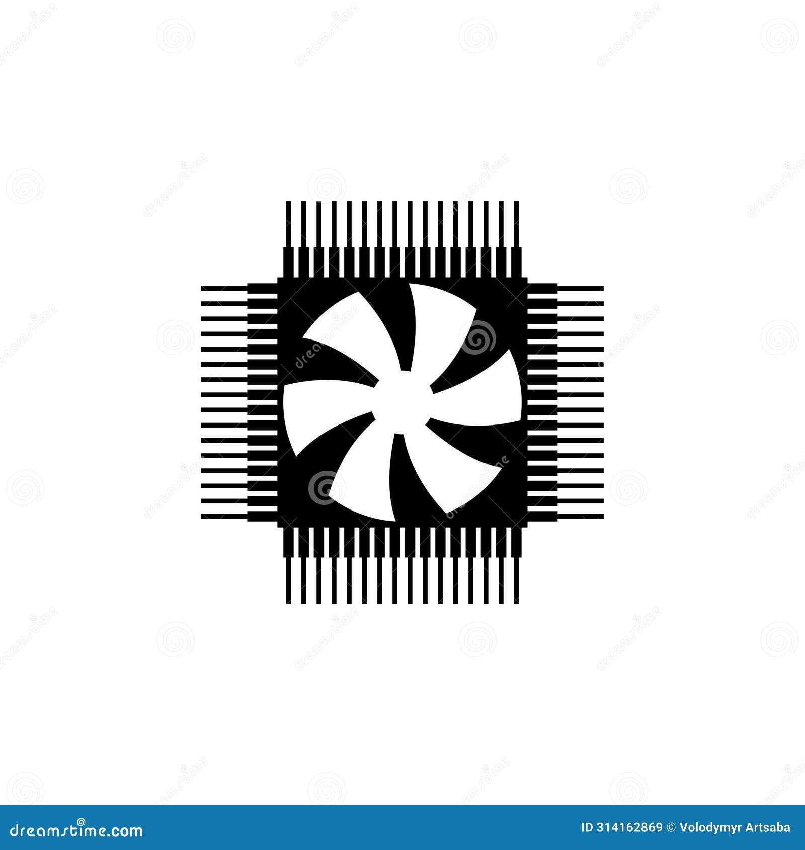 Cpu Cooler Flat Vector Icon Stock Illustration - Illustration of glyph ...