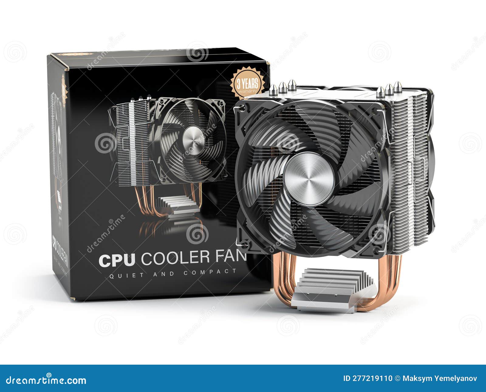 CPU Cooler With Heatpipes Isolated On White Background Royalty-Free ...