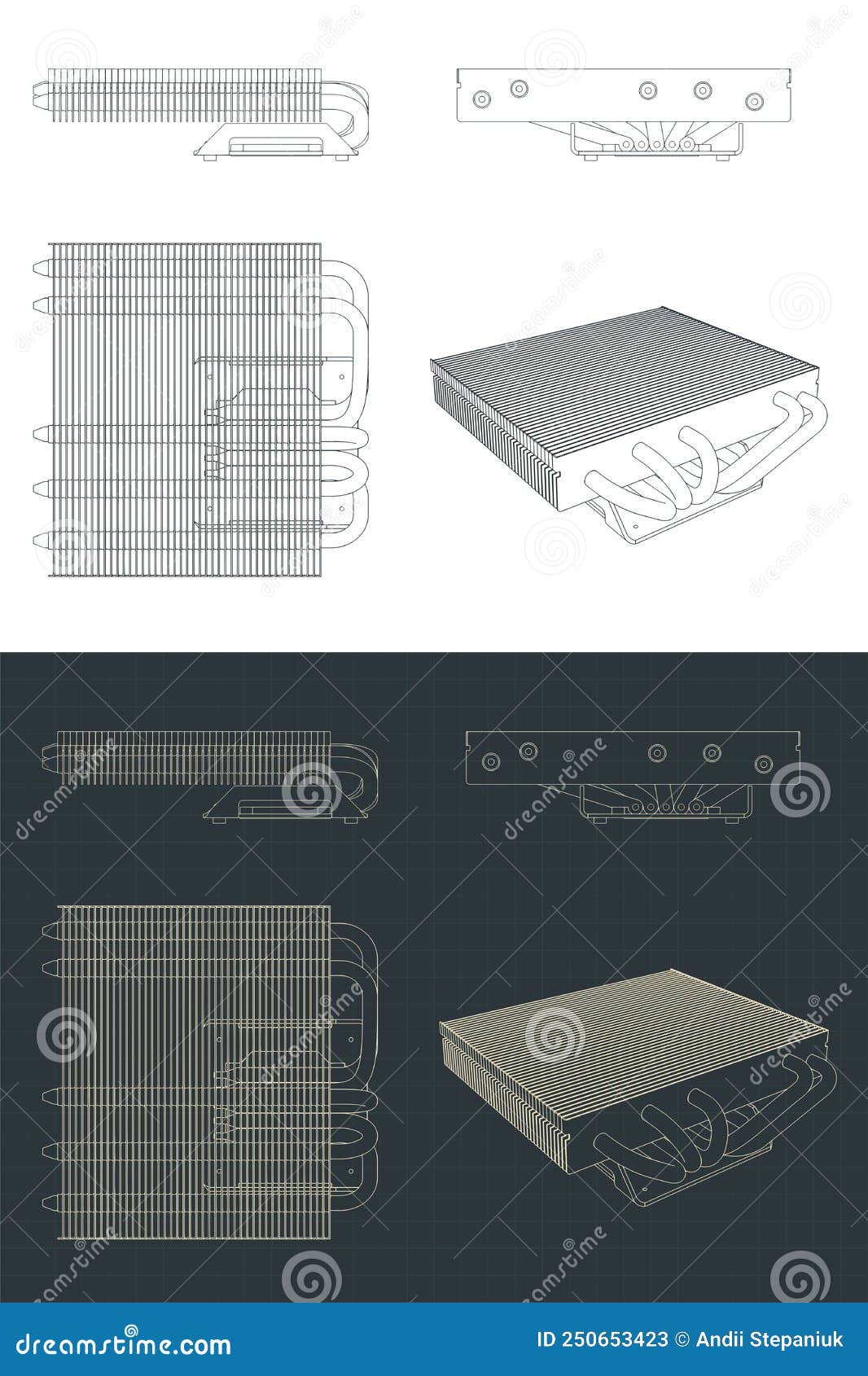 CPU Cooler Heatsink Drawings Vector Illustration | CartoonDealer.com ...