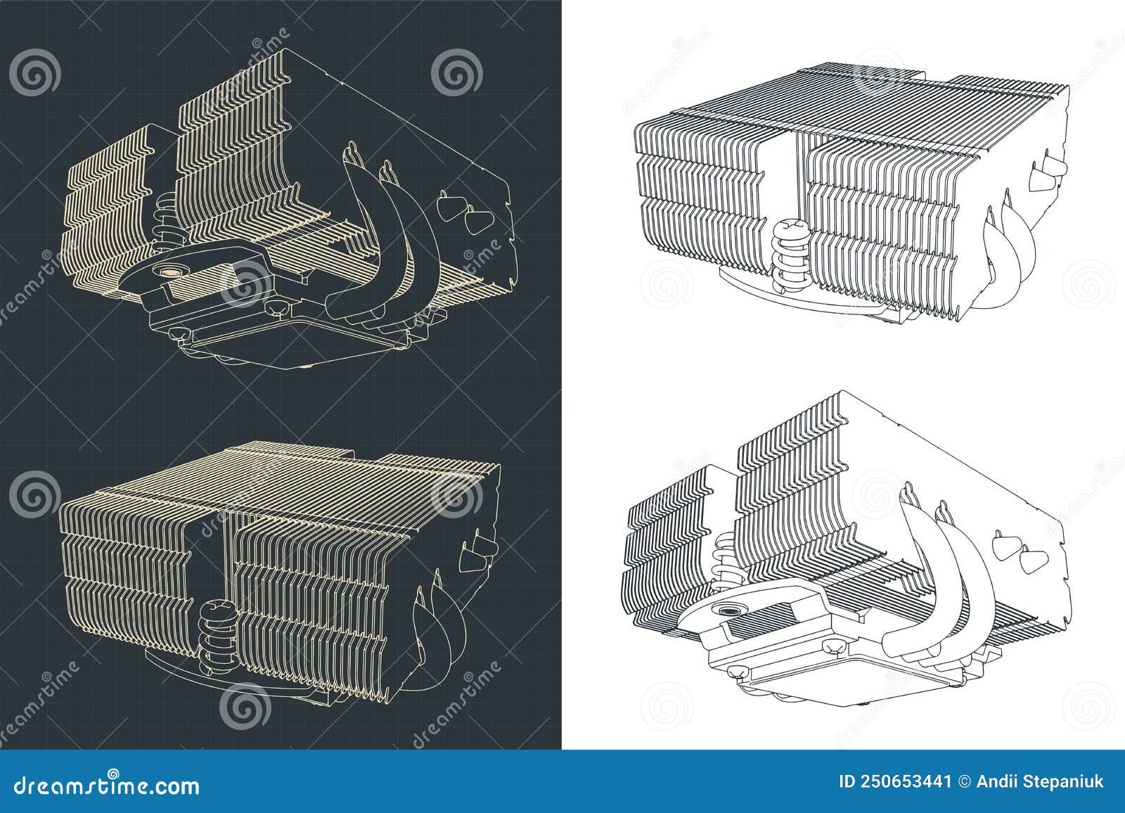 CPU Cooler Heatsink Illustrations Stock Vector - Illustration of heat ...