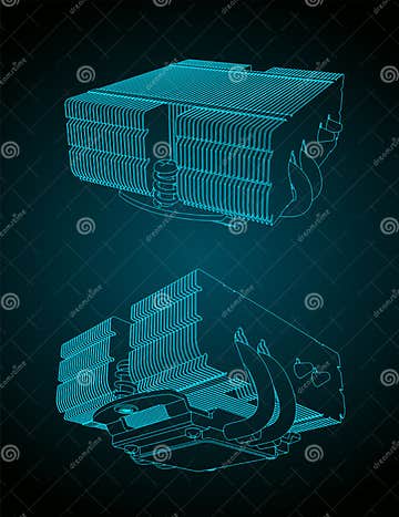 CPU Cooler Heatsink Illustrations Stock Vector - Illustration of ...