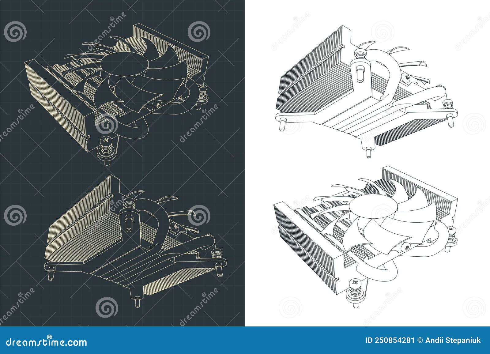 CPU cooler illustration stock vector. Illustration of service - 250854281