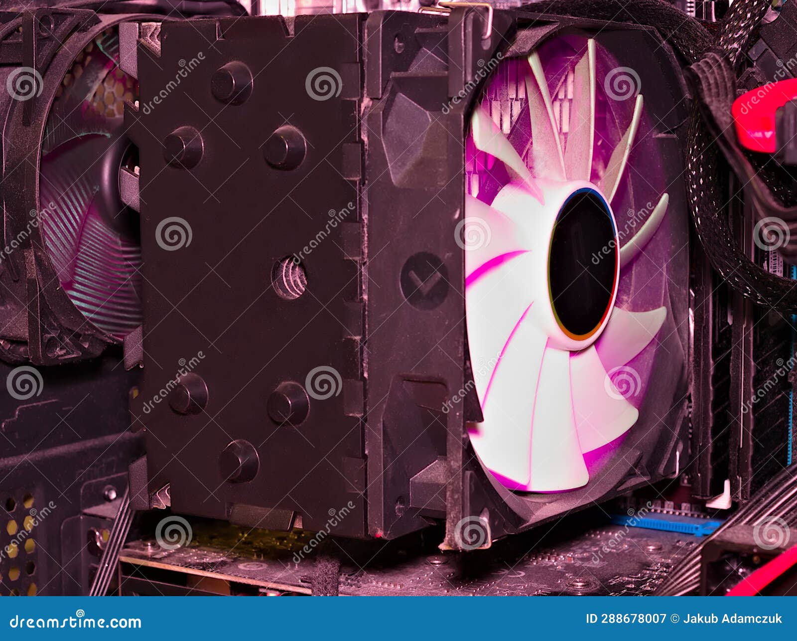 Colored Light Up CPU Cooler Stock Image - Image of lighting, colored ...