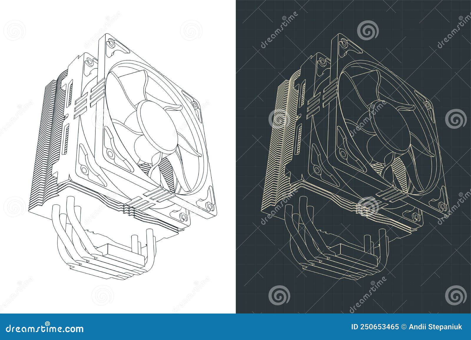 CPU Cooler stock vector. Illustration of desktop, powerful - 250653465