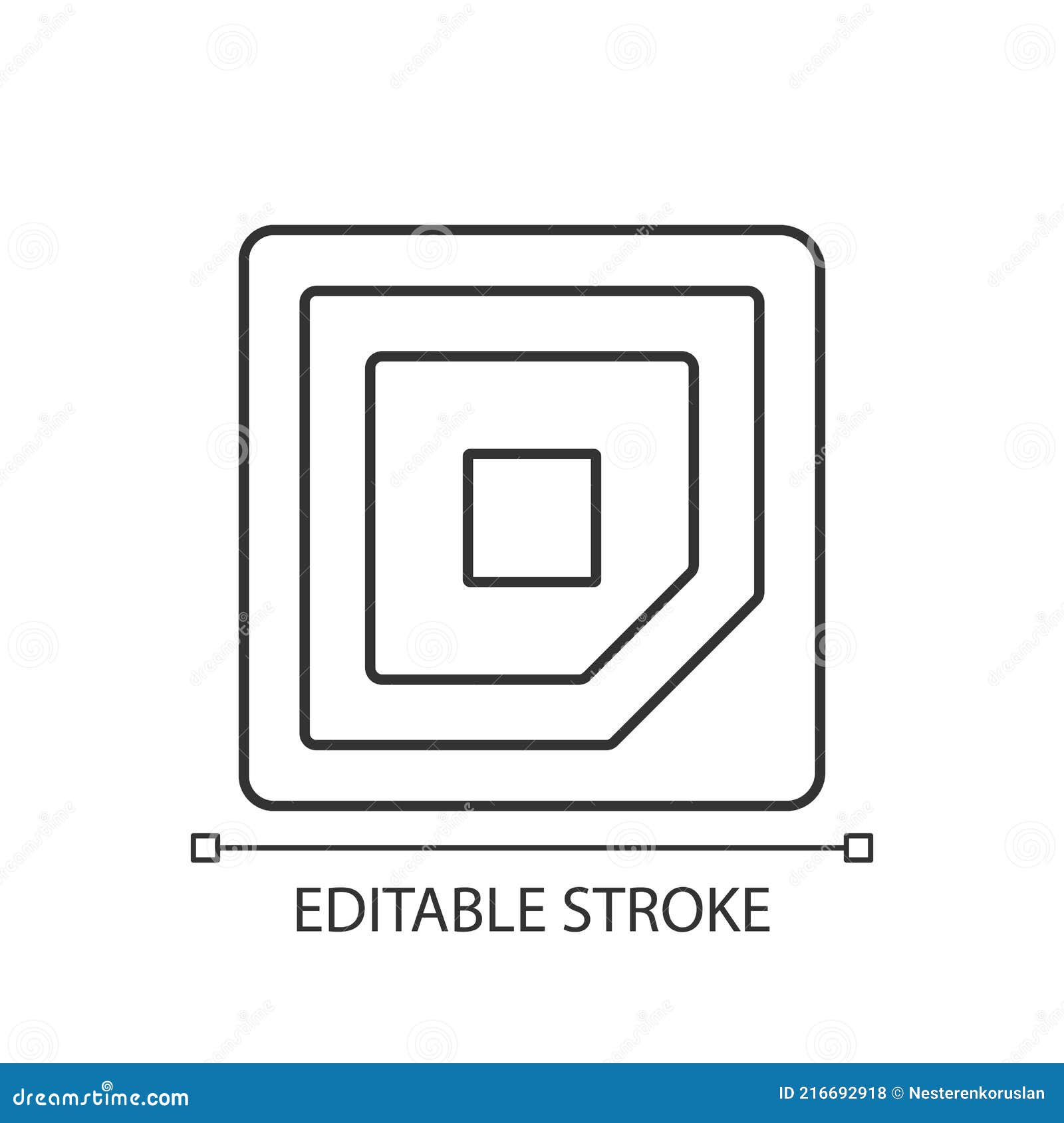 Cpu Corner Mark Linear Icon Stock Vector - Illustration of circuit ...