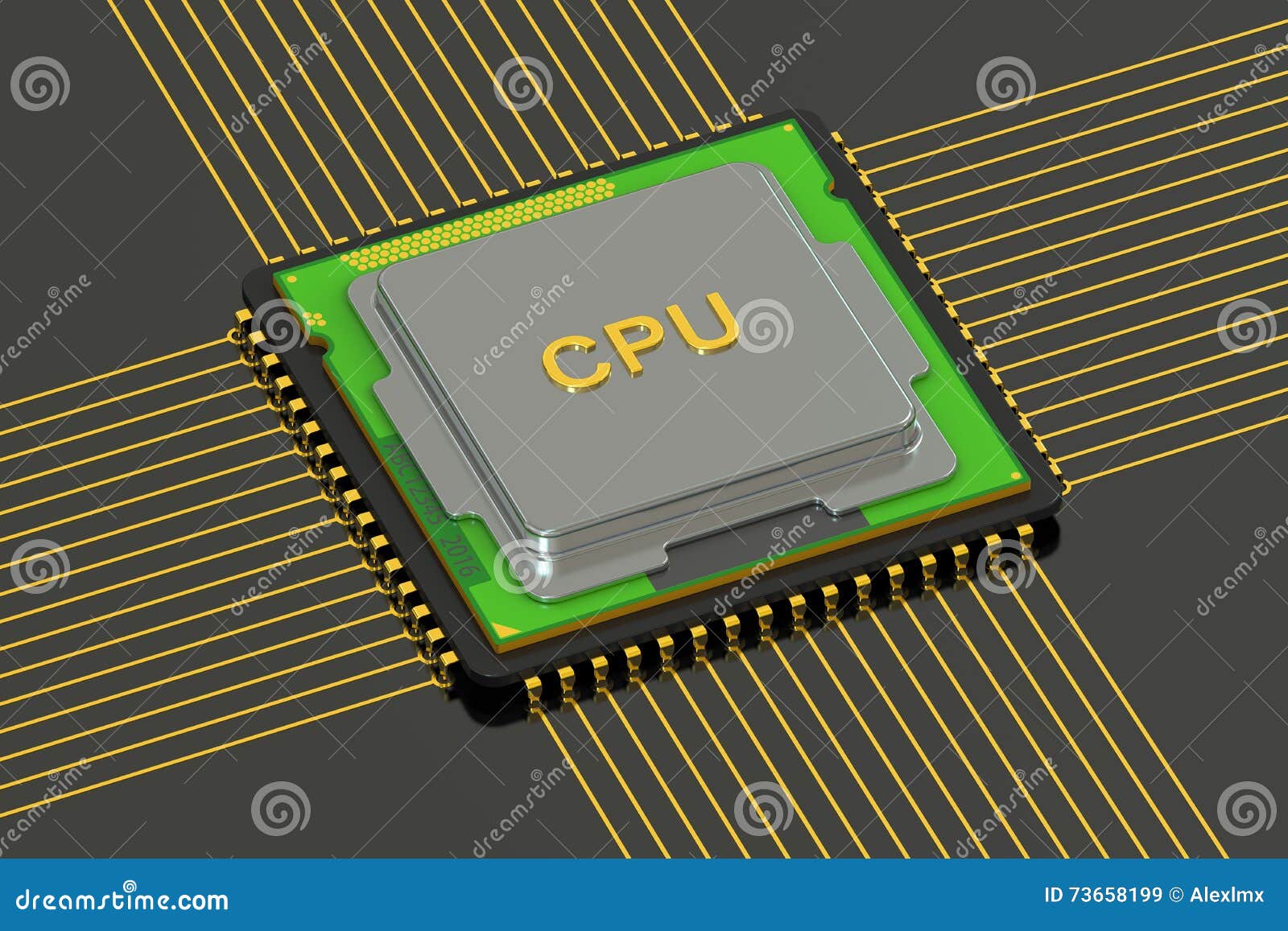 Cpu, 3D rendering stock illustration. Illustration of core - 73658199