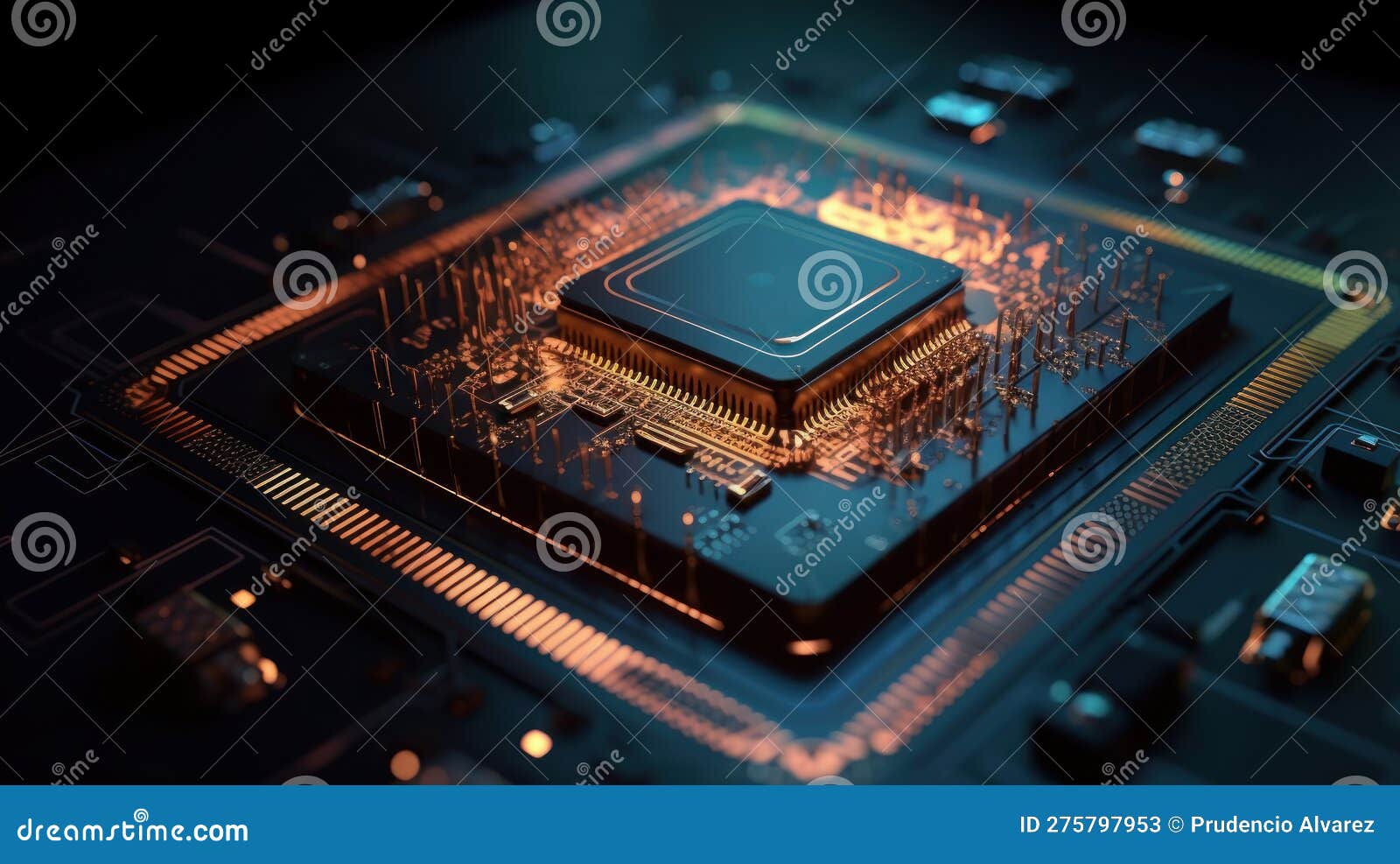 Cpu De Chip O Microprocesador Stock de ilustración - Ilustración de ...