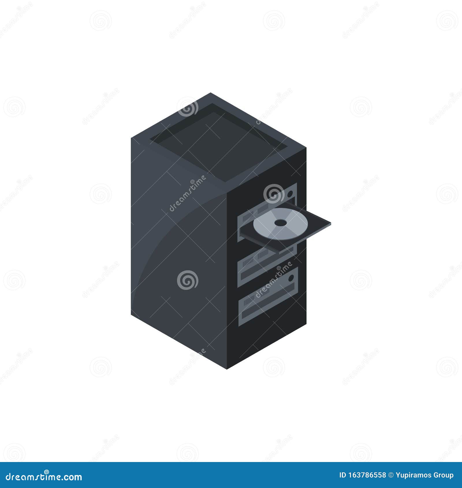 Cpu Dvd Case Technology Hardware Device Computer Isometric Stock Vector ...