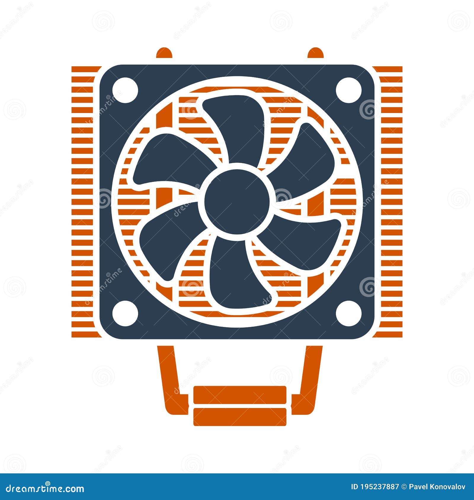 CPU Fan Icon stock vector. Illustration of blower, ventilation - 195237887