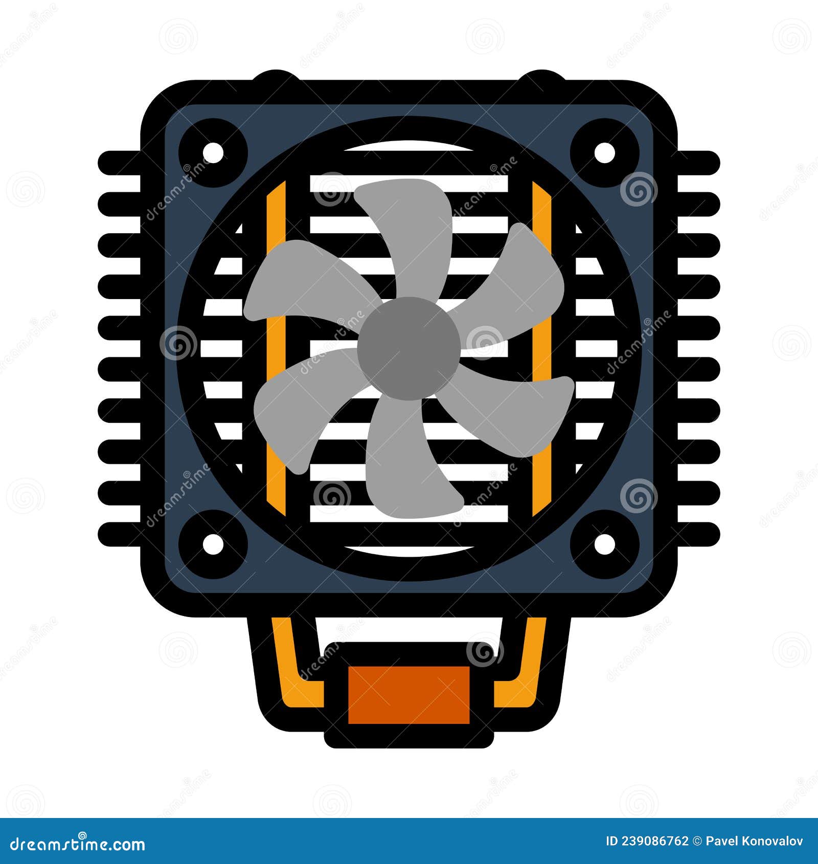 CPU Fan Icon stock vector. Illustration of heat, cold - 239086762